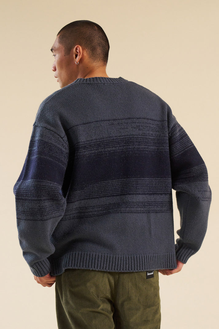 DEEP BLUE GRADIENT LAMBSWOOL SWEATER – bound