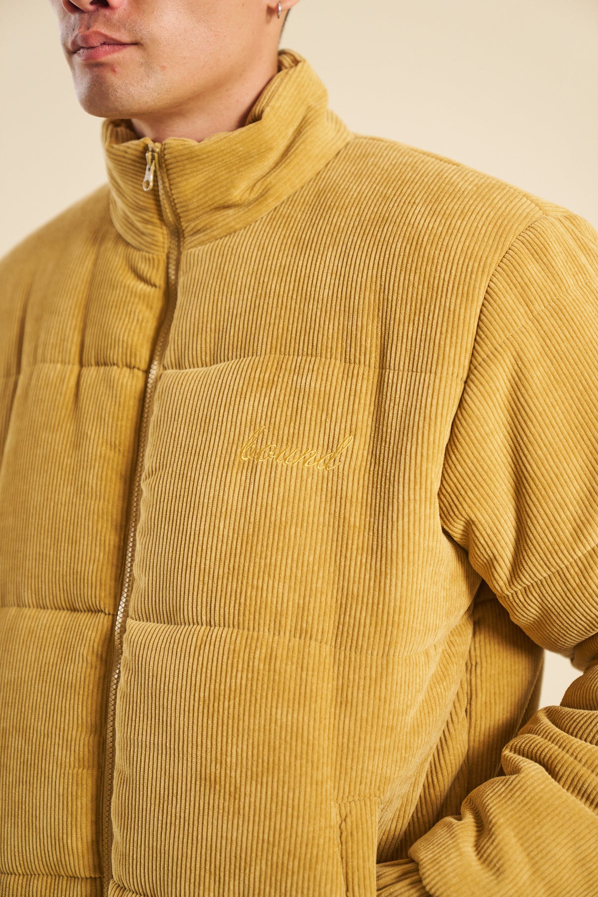 MUSTARD CORD PUFFER COAT – bound
