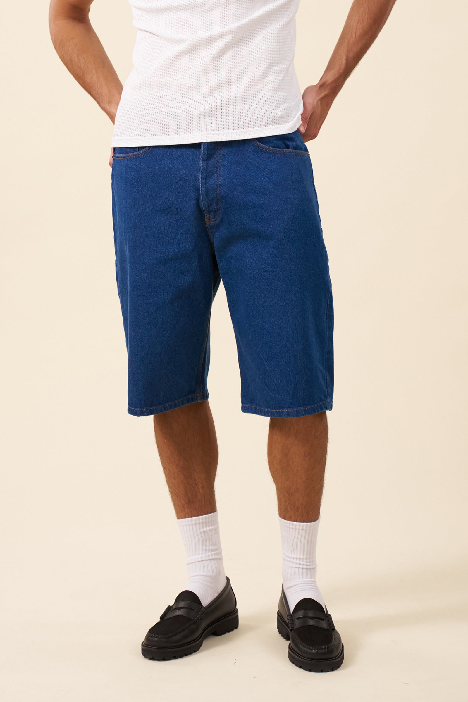 UNION DENIM JORTS - MID BLUE – bound