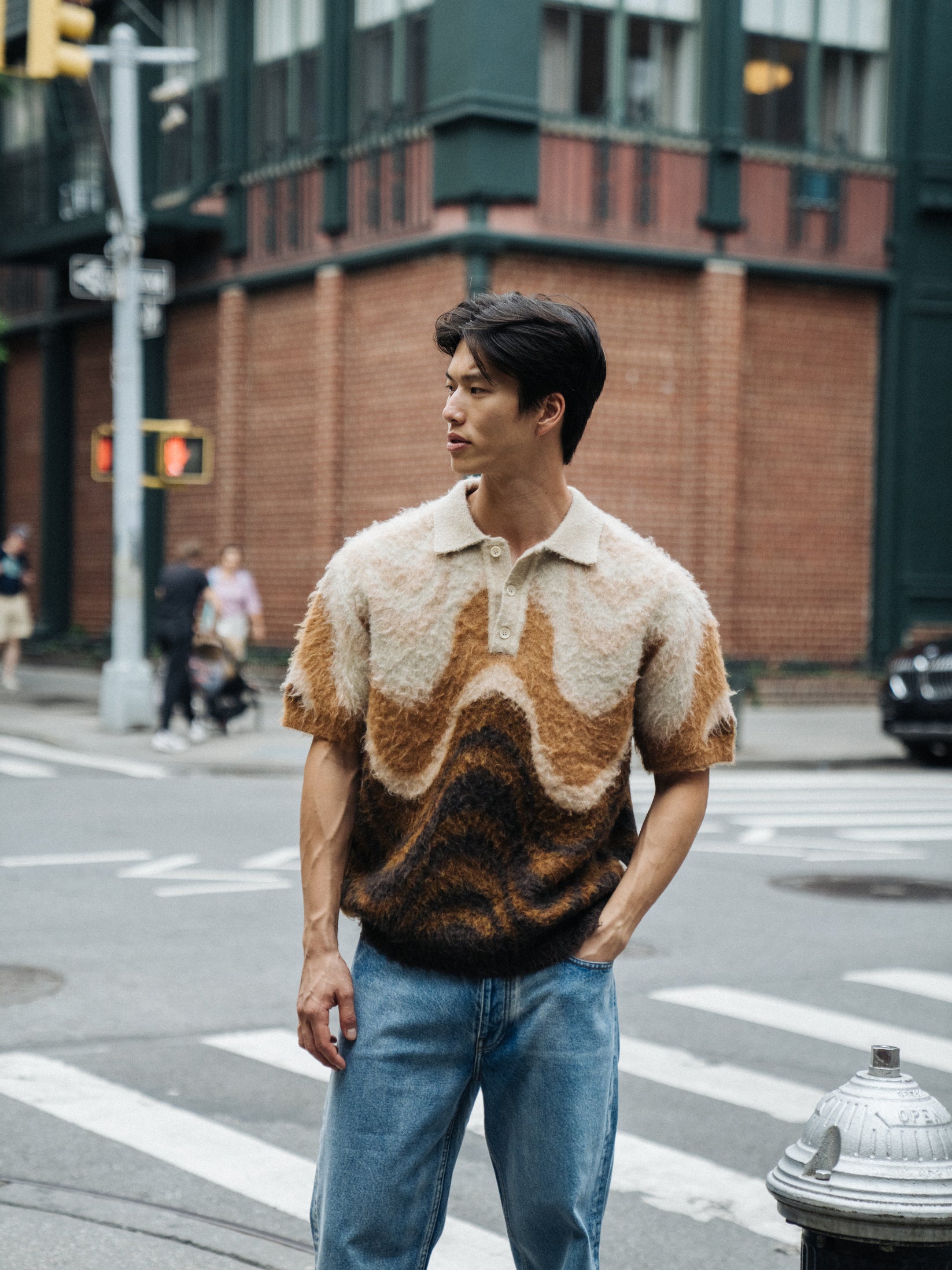 70S HEAVY KNIT FLUFFY POLO - TOFFEE BLEND – bound