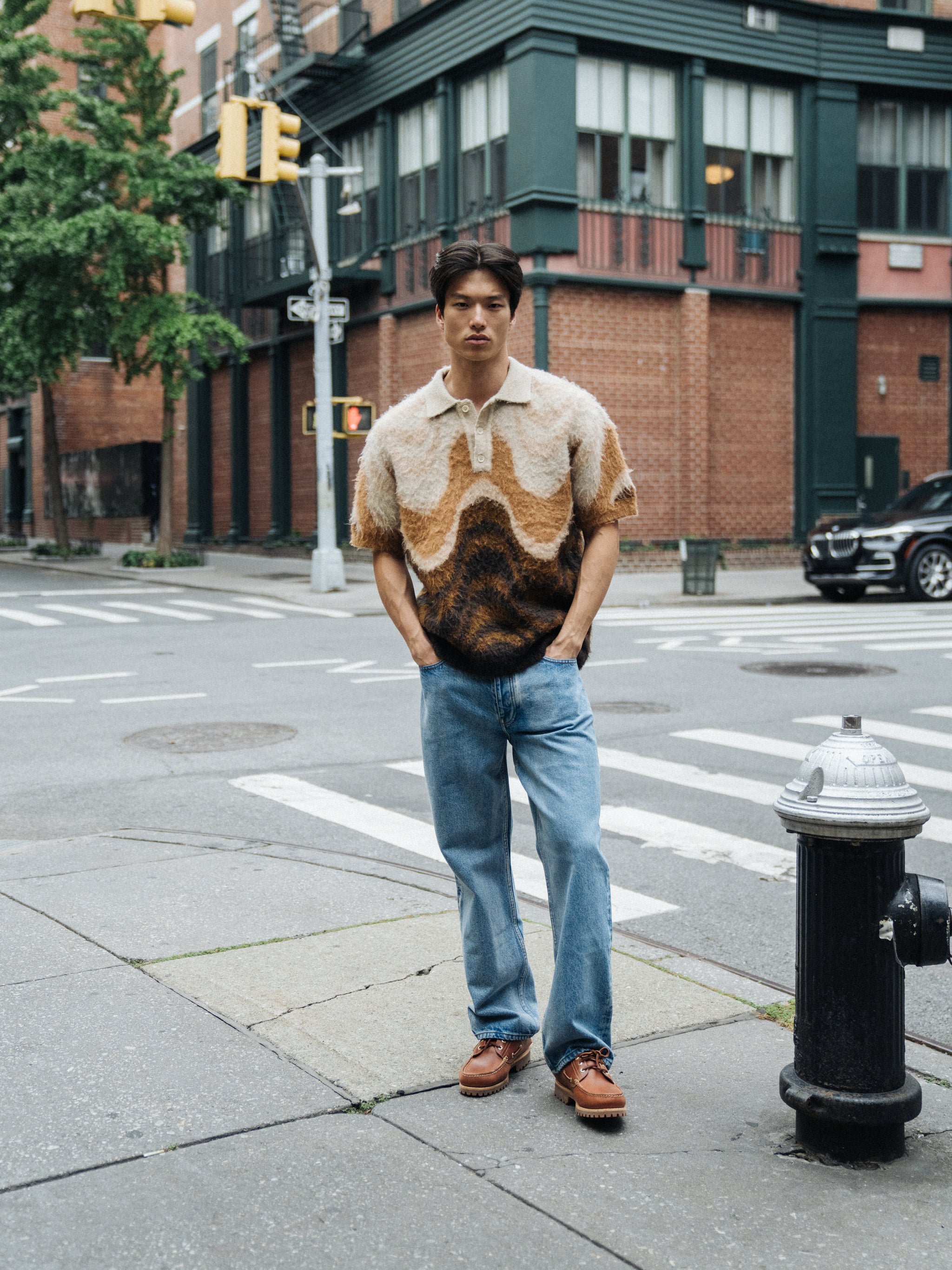 70S HEAVY KNIT FLUFFY POLO - TOFFEE BLEND – bound